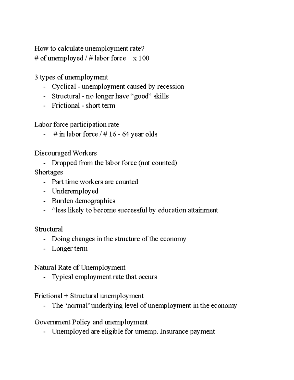 Chapter 13 Labor Force - How to calculate unemployment rate? of ...