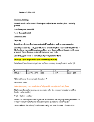 Lecture 1 - Tks - Lecture 1; FIN 410 Introduction to Financial ...