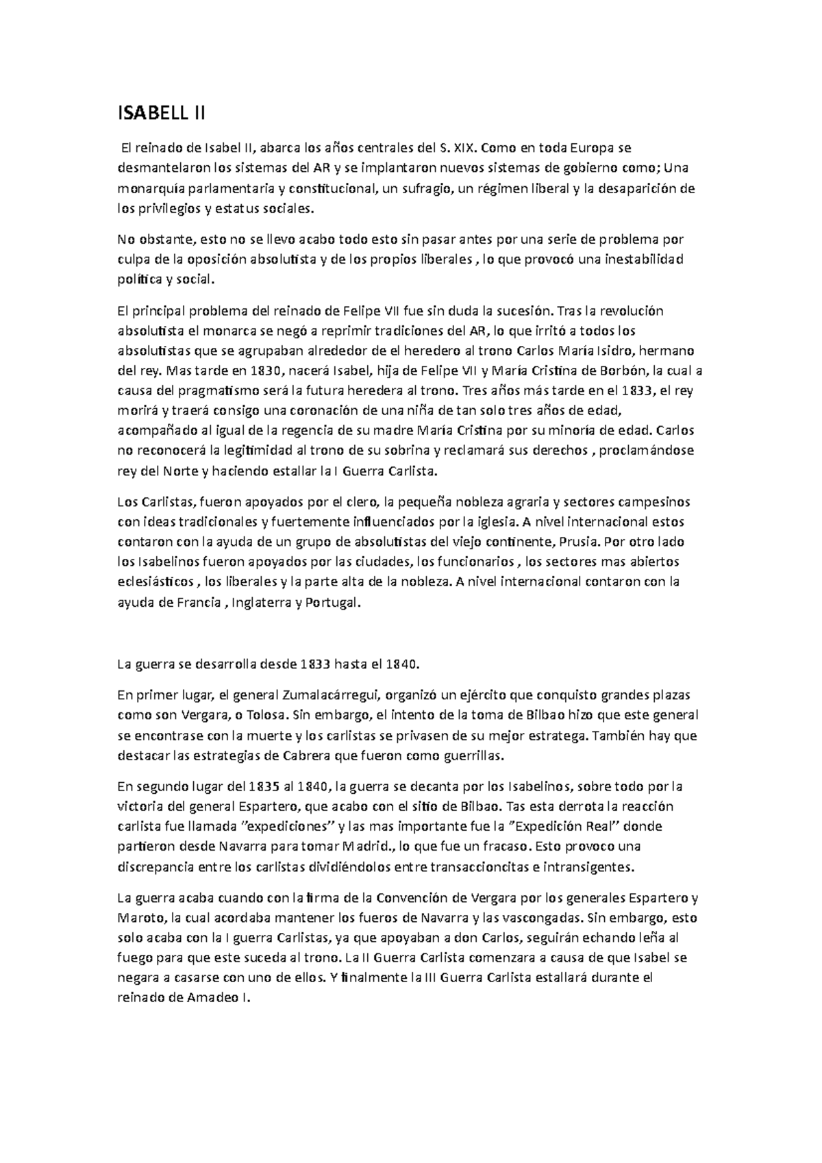 Isabell II - ISABELL II El reinado de Isabel II, abarca los años ...