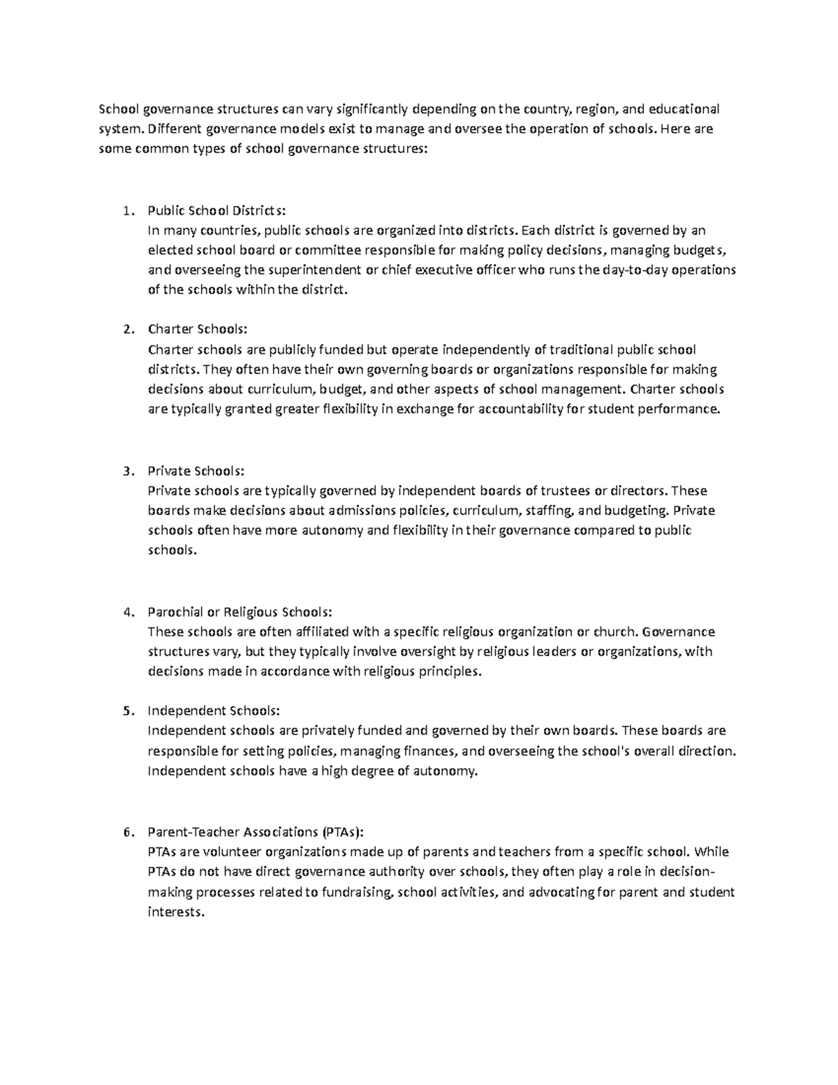 Types of School Governance Structures - School governance structures ...