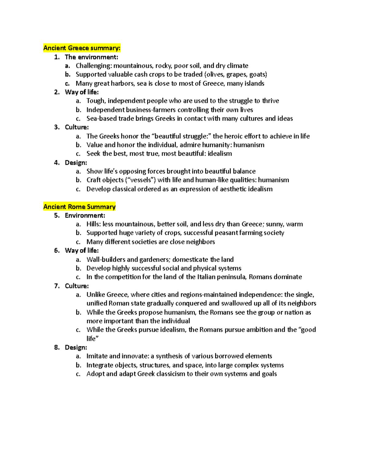 Ancient greek and rome ch. 3 test review - Ancient Greece summary: 1 ...