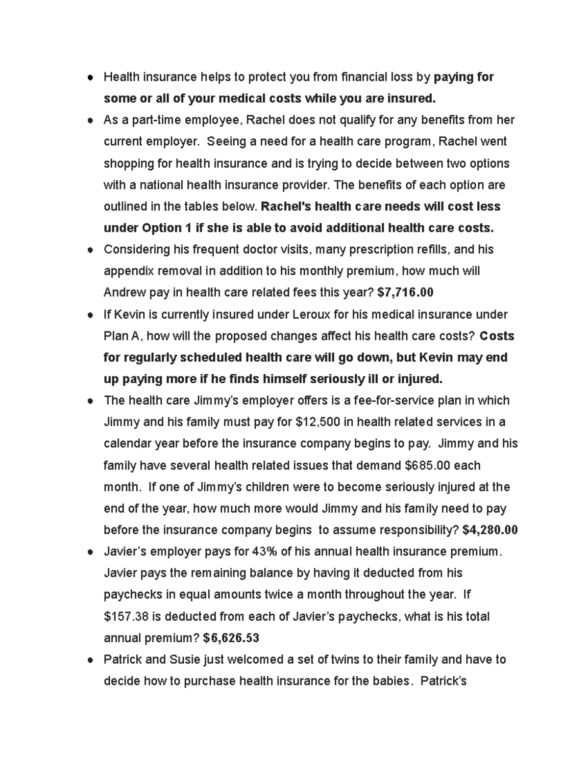 Health Insurance - You can use this for notes. - Health insurance helps ...