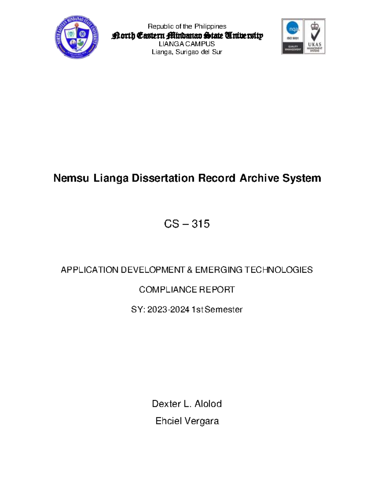 Nemsu lianga dissertation record archive system - North Eastern ...