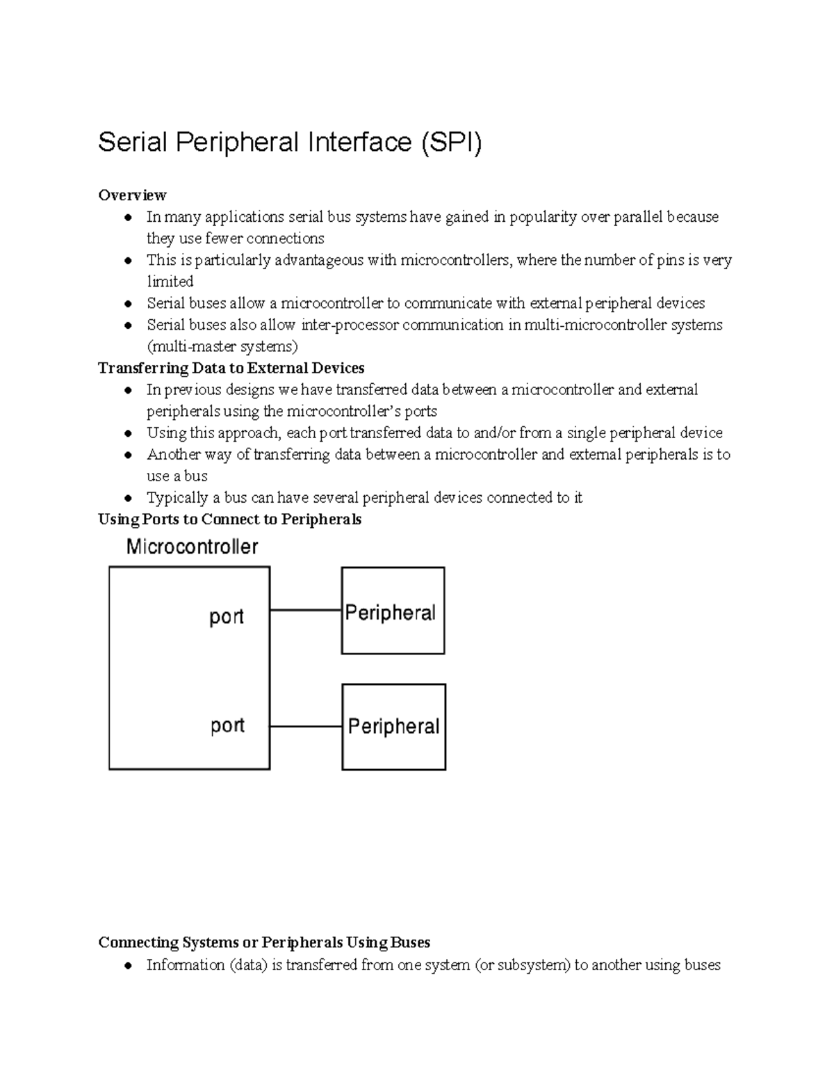 Lecture 17 - Serial Peripheral Interface (SPI) Overview In many ...