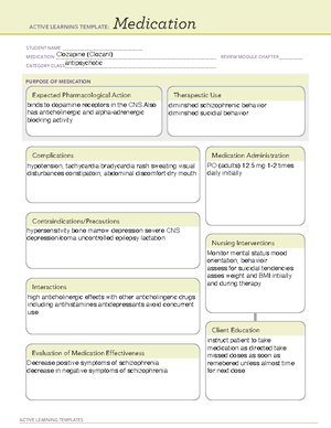 Drug Card Template-2 - drug cards pharm - ACTIVE LEARNING TEMPLATES ...