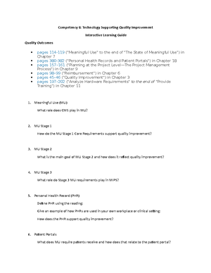 Interactive Learning Guide Comp 4 - Competency 4: Electronic Health ...