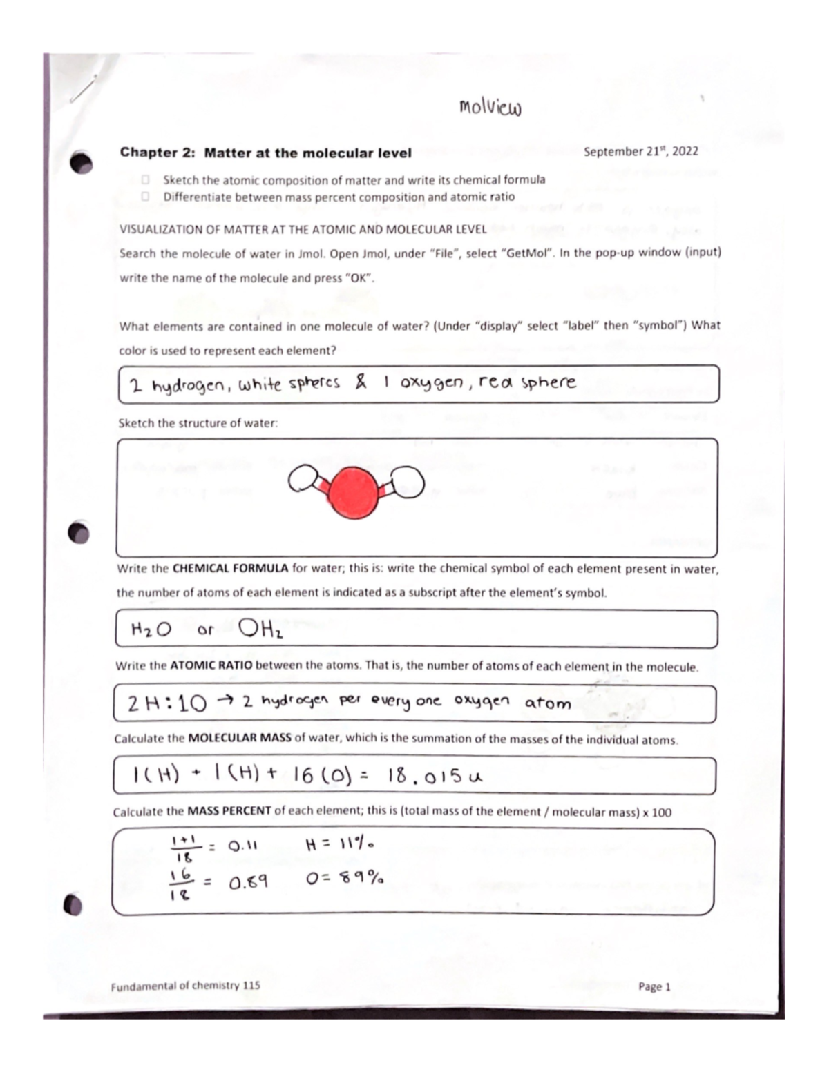 Chapter 2 Matter at the molecular level - CH115 - Studocu