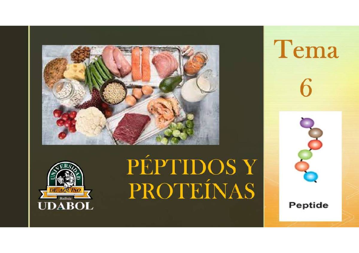 Tema # 6 Peptidos y Proteinas - Bioquímica y Farmacia - Studocu