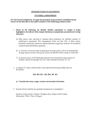 Formulation of LPPs - MGMT2012 INTRODUCTION TO QUANTITATIVE METHODS TUTORIAL 2: FORMULATING ...