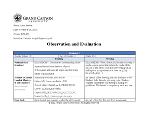 ECS-475-T3 Observation Evaluation - Observation and Evaluation Student ...