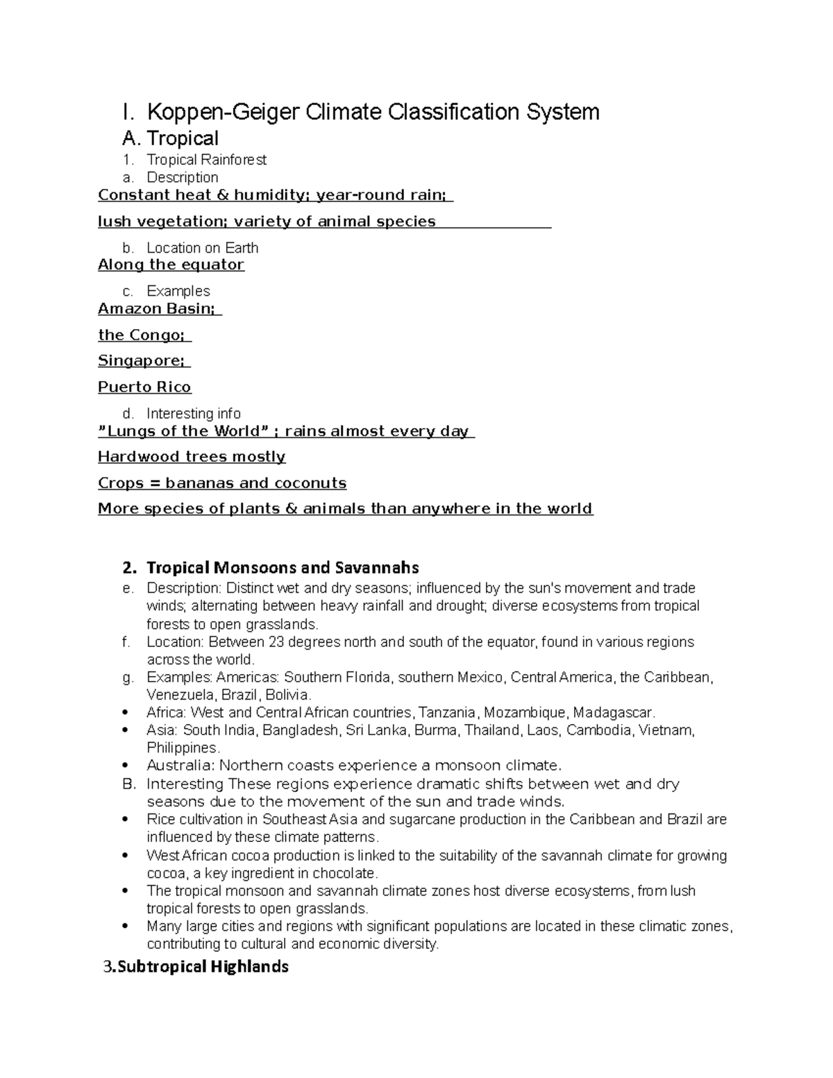 Classifications - This - I. Koppen-Geiger Climate Classification System ...
