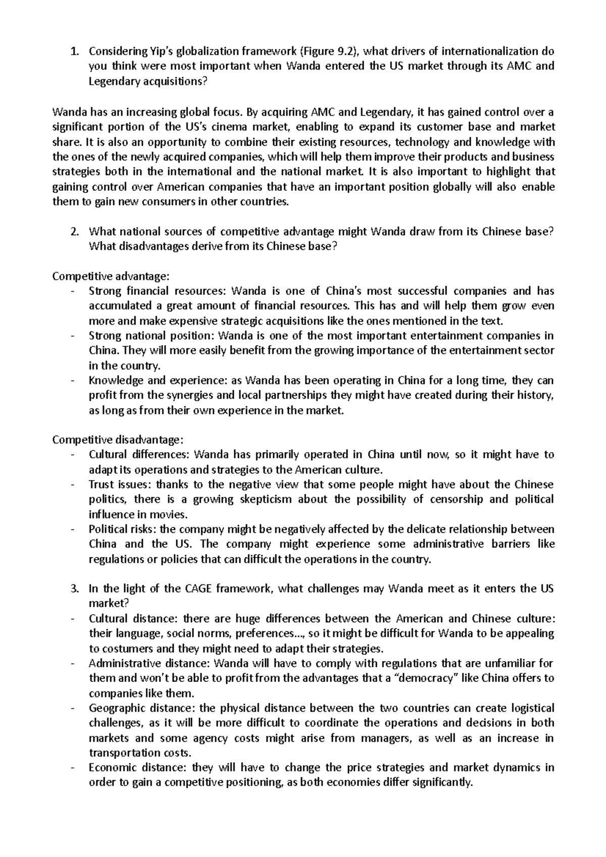 Ejercicio examen final - Considering Yip’s globalization framework ...