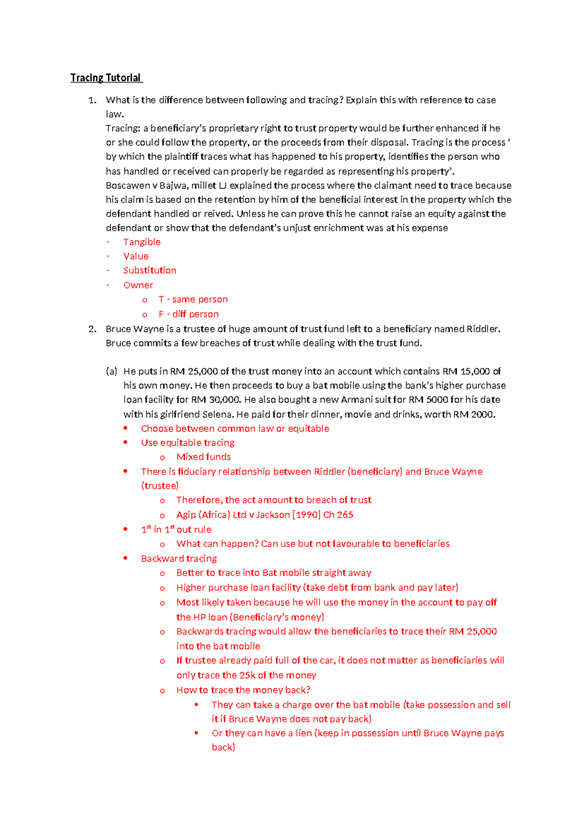 Tracing Tutorial - What is the difference between following and tracing? Explain this with ...