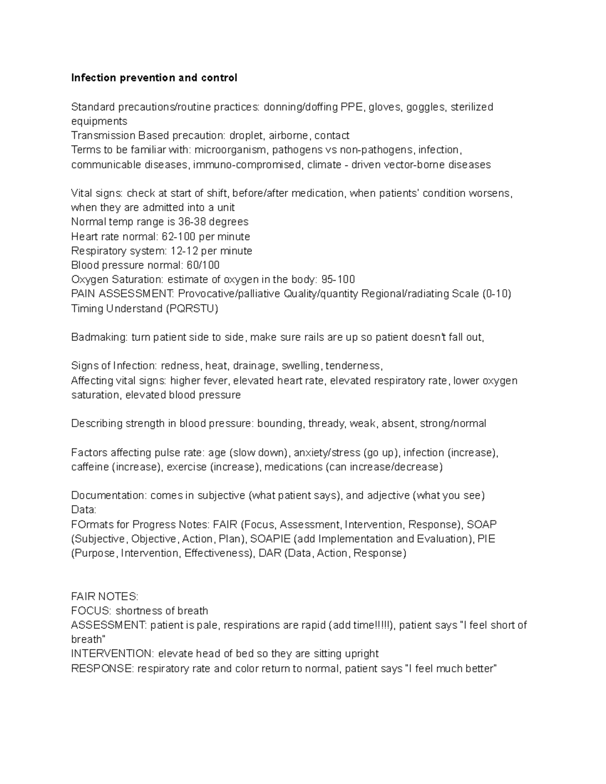 Foundations of nursing notes - Infection prevention and control ...