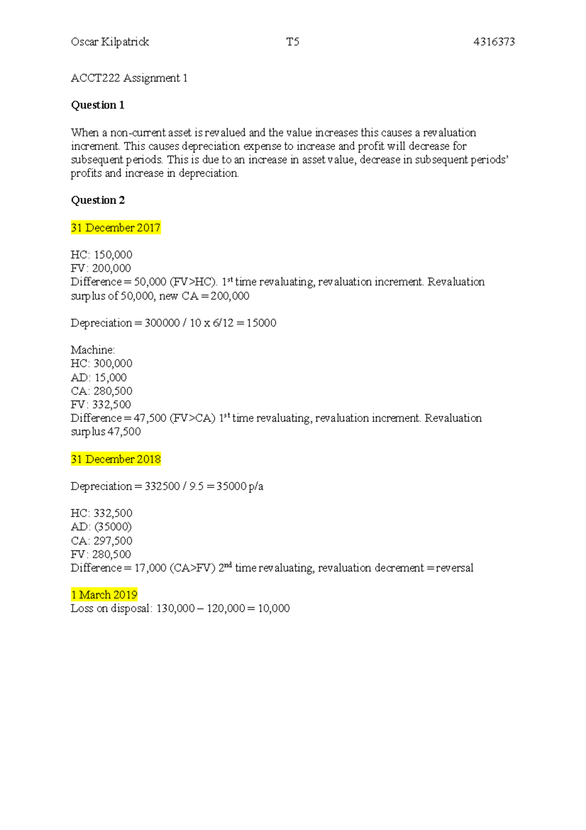 Acct 211 Assignment 1 - Oscar - ACCT222 Assignment 1 Question 1 When a ... Acct 211 Assignment 1 - Oscar - ACCT222 Assignment 1 Question 1 When a ...