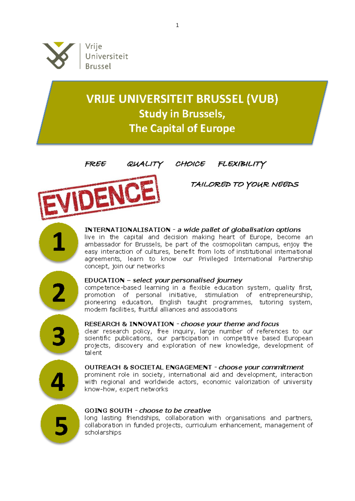 Vub presentation & inputs - FREE QUALITY CHOICE FLEXIBILITY TAILORED TO ...