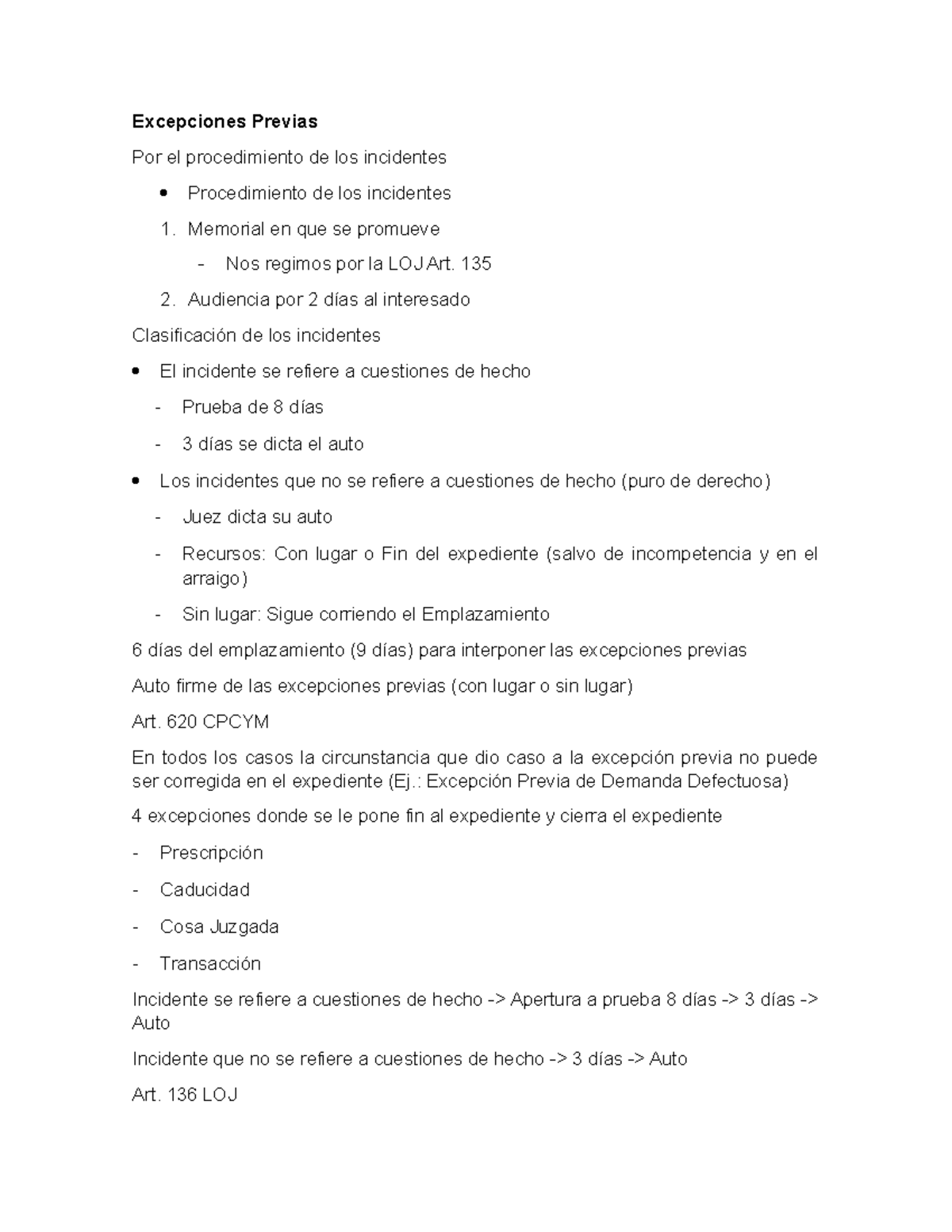 Apuntes parcial ll Procesal Civil y Mercantil l - Excepciones Previas ...