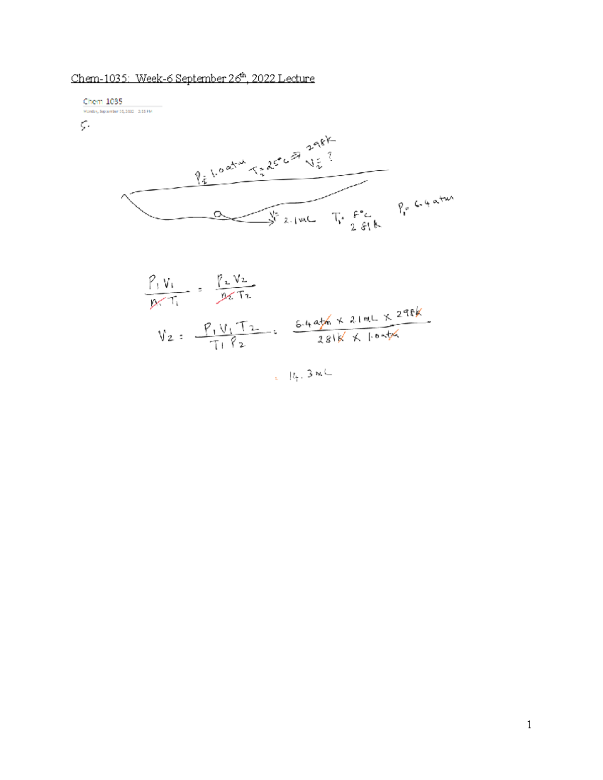 Chem-1035 Week-6 26th Sep 2022 Lecture - CHEM 3301 - Chem-1035: Week-6 ...