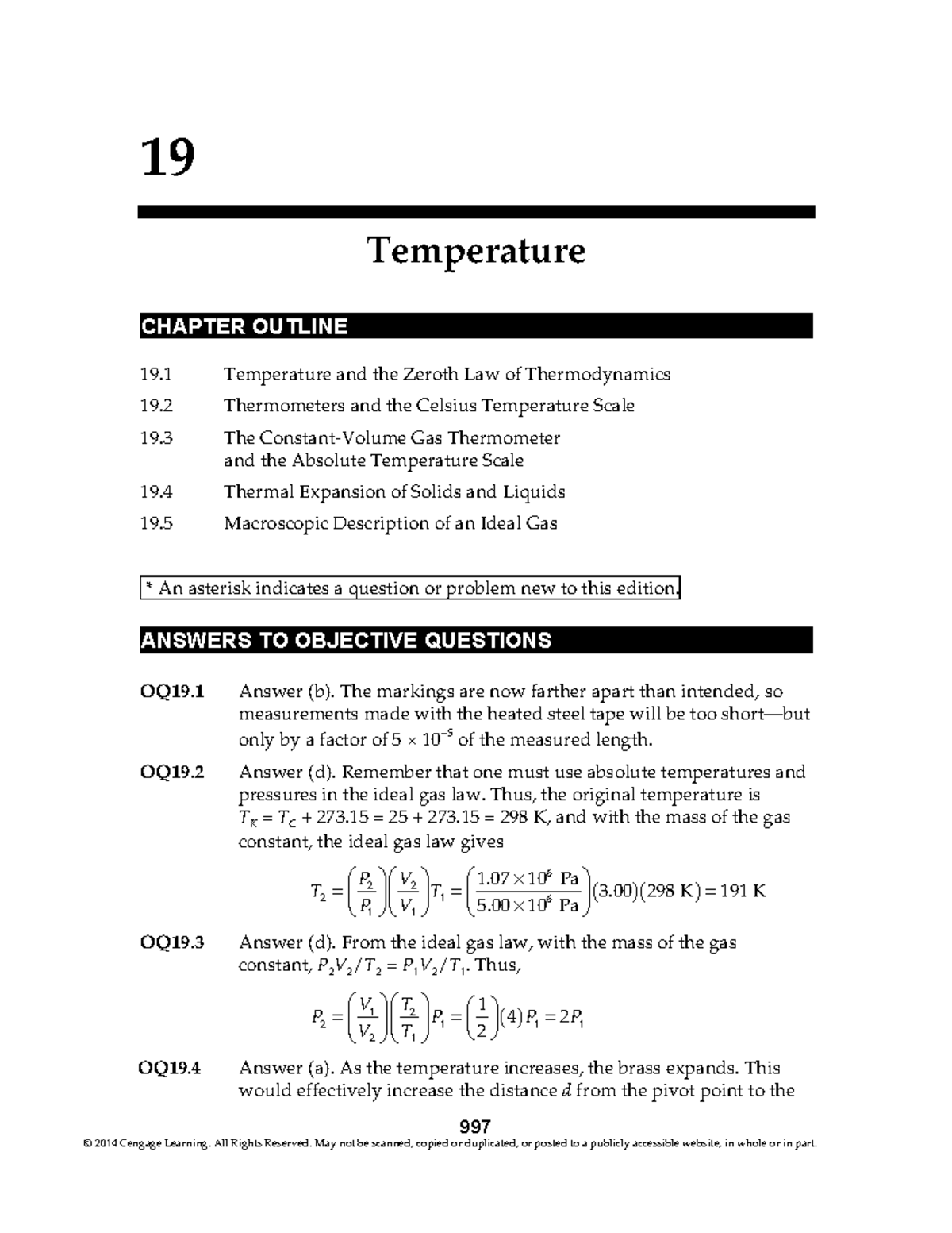 Chapter 19 - VL1 - 997 19 Temperature CHAPTER OUTLINE 19 .1 Temperature ...