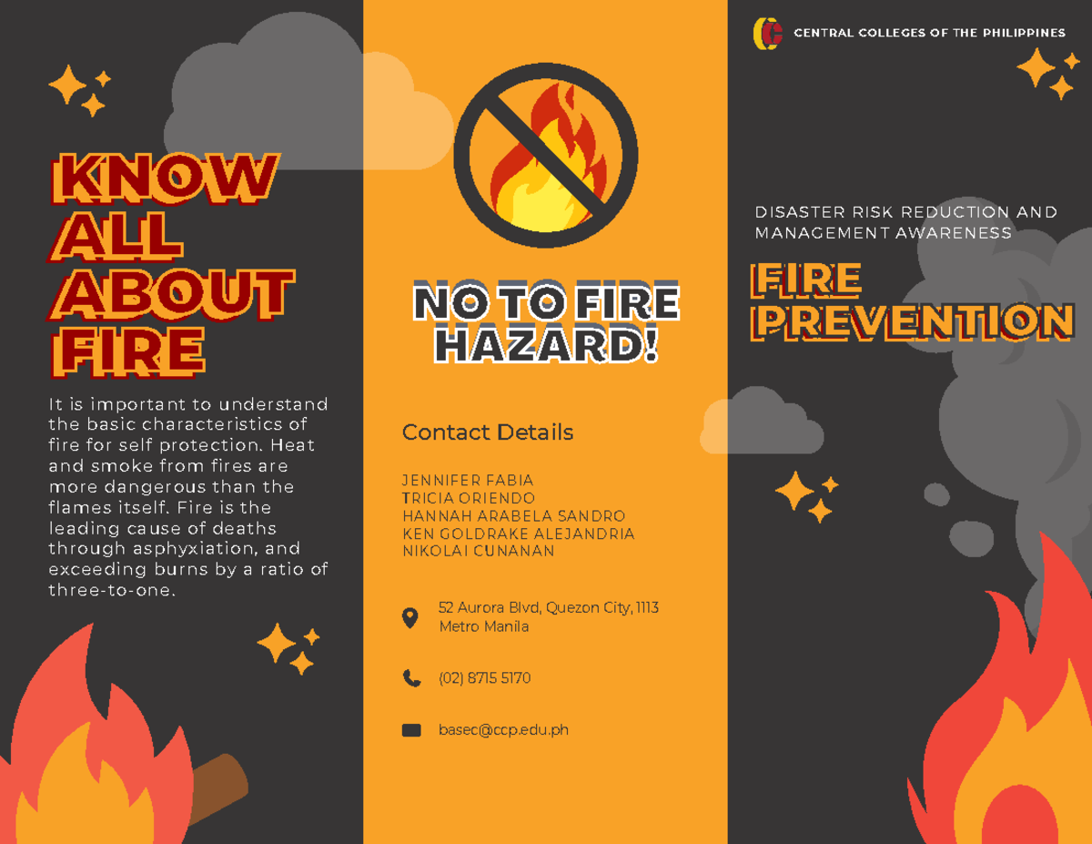 NSTP - BROCHURE - FIRE PREVENTION FIRE PREVENTION DISASTER RISK ...
