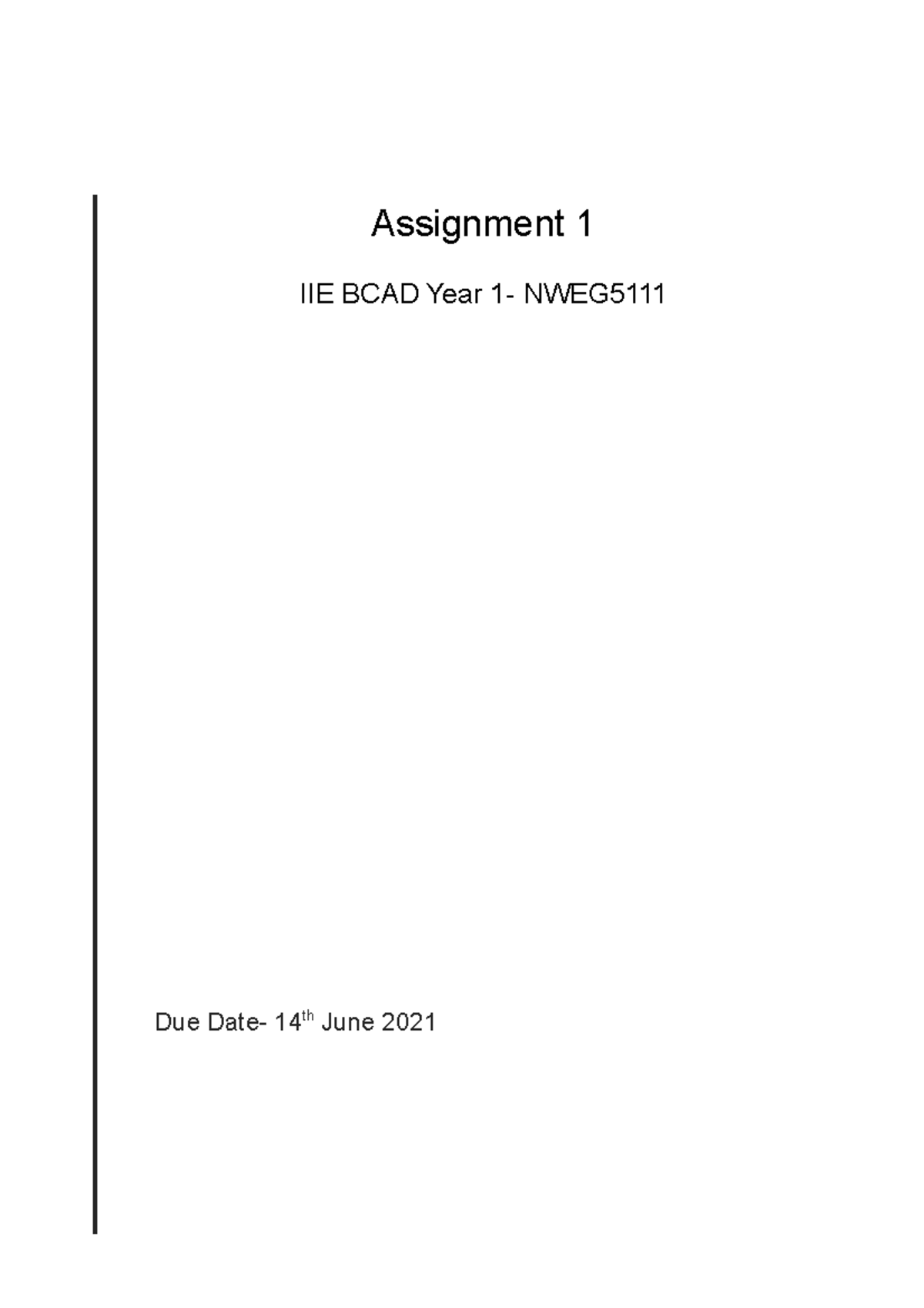 Network Engineering Assignment NWEG5111 - Table of Contents Due Date ...