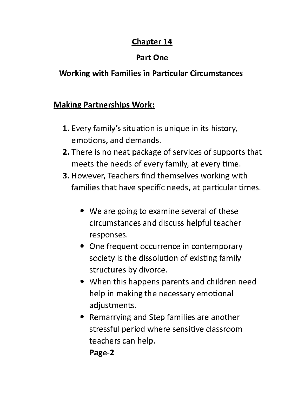 Chapter 14 Part 1 Foundations of Parenting - Chapter 14 Part One Working with Families in ...