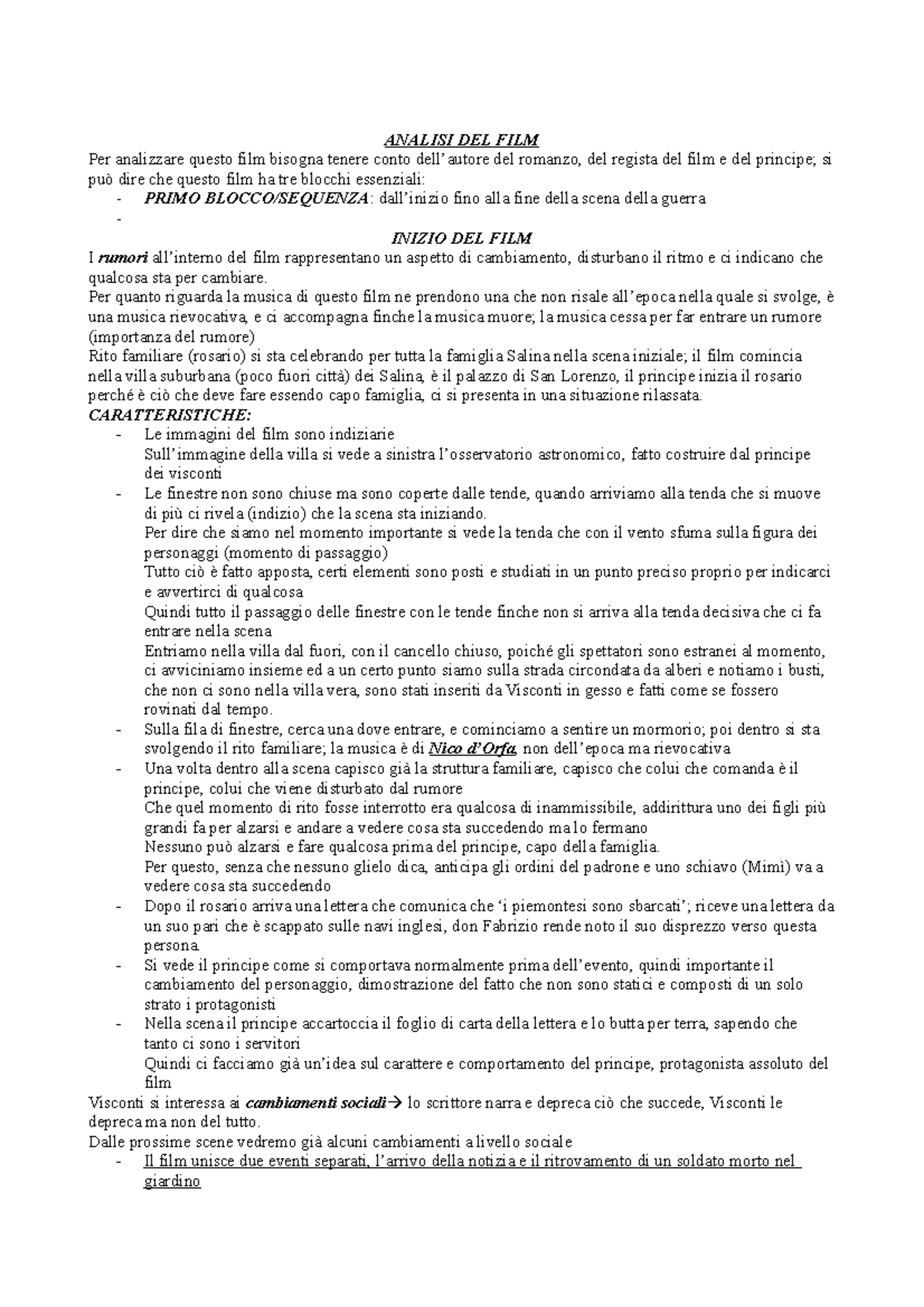 Analisi DEL FILM - ANALISI DEL FILM Per analizzare questo film bisogna ...