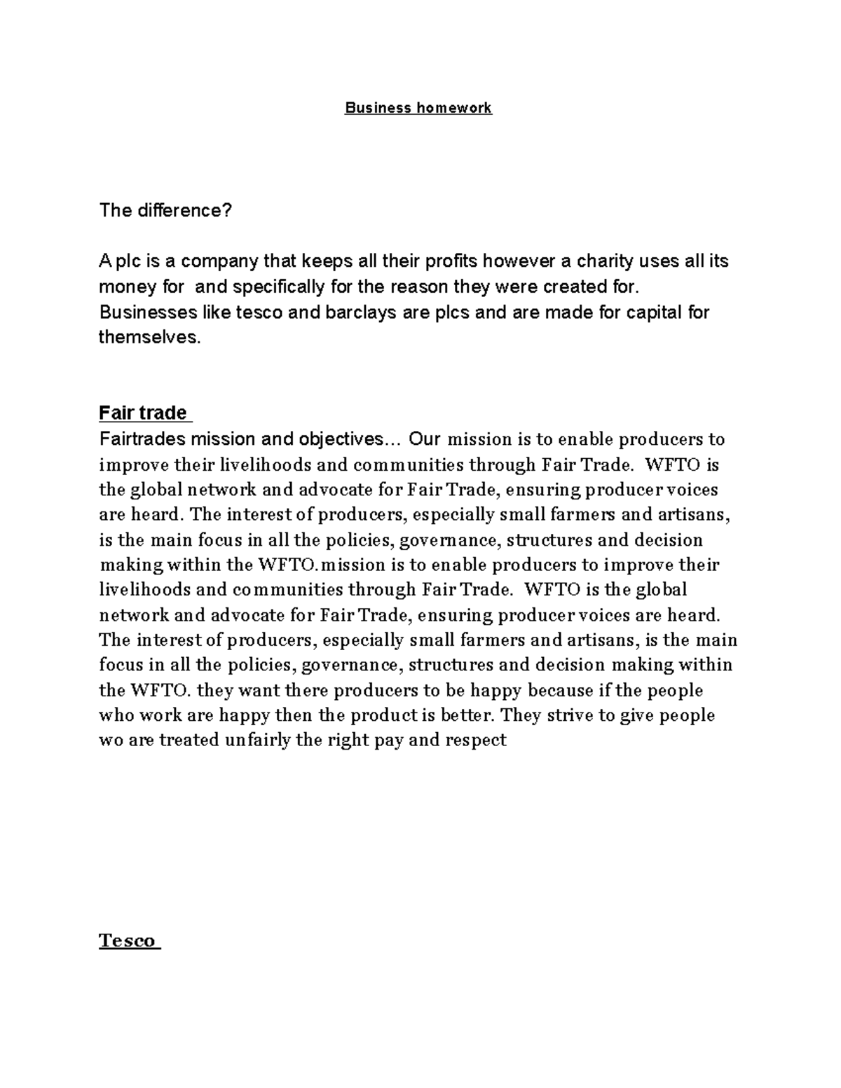 Business hoemwork - lololol - Business homework The difference? A plc ...