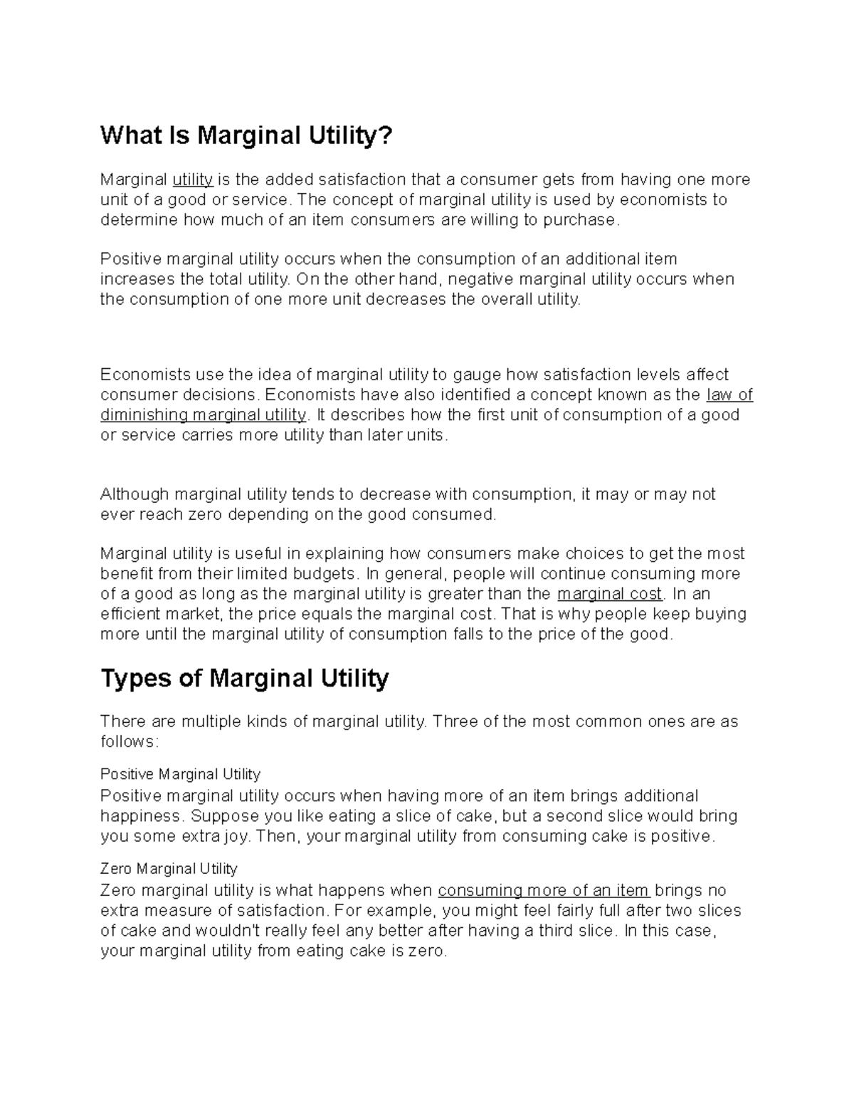 Marginal utility theory - What Is Marginal Utility? Marginal utility is ...