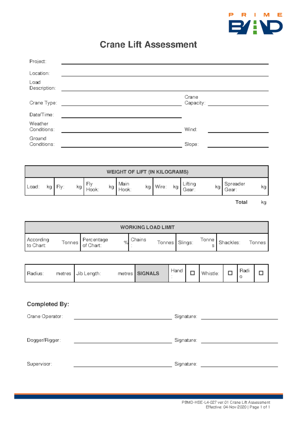 Crane Lift Assessment - FOR DOLE SUBMISSION PURPOSES - PBMD-HSE-L4- 027 ...