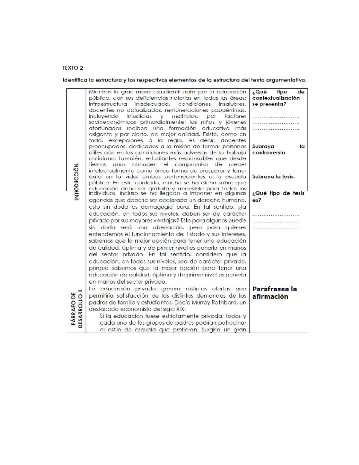 Actividad Estructura Texto ARG. - matematicas - Studocu