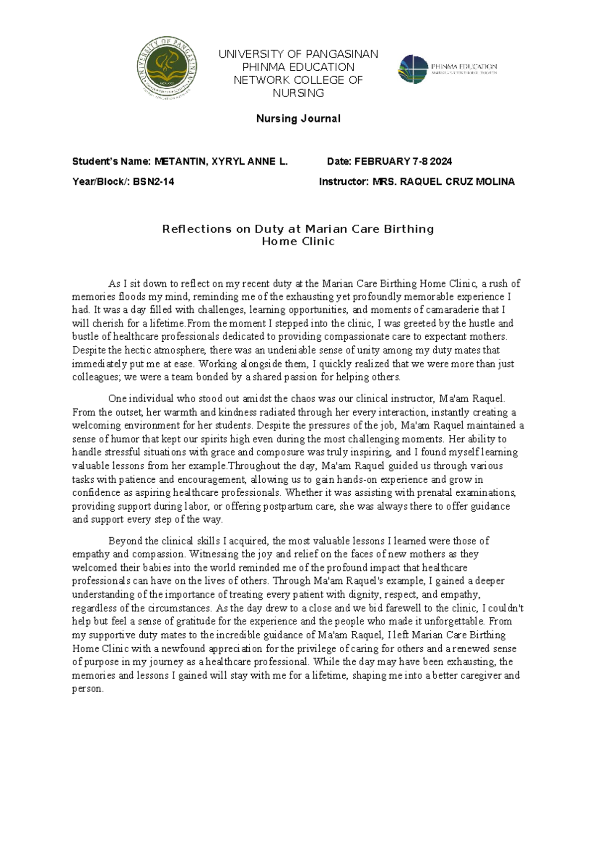 Journal-XYXY 2 - Reviewer - UNIVERSITY OF PANGASINAN PHINMA EDUCATION ...