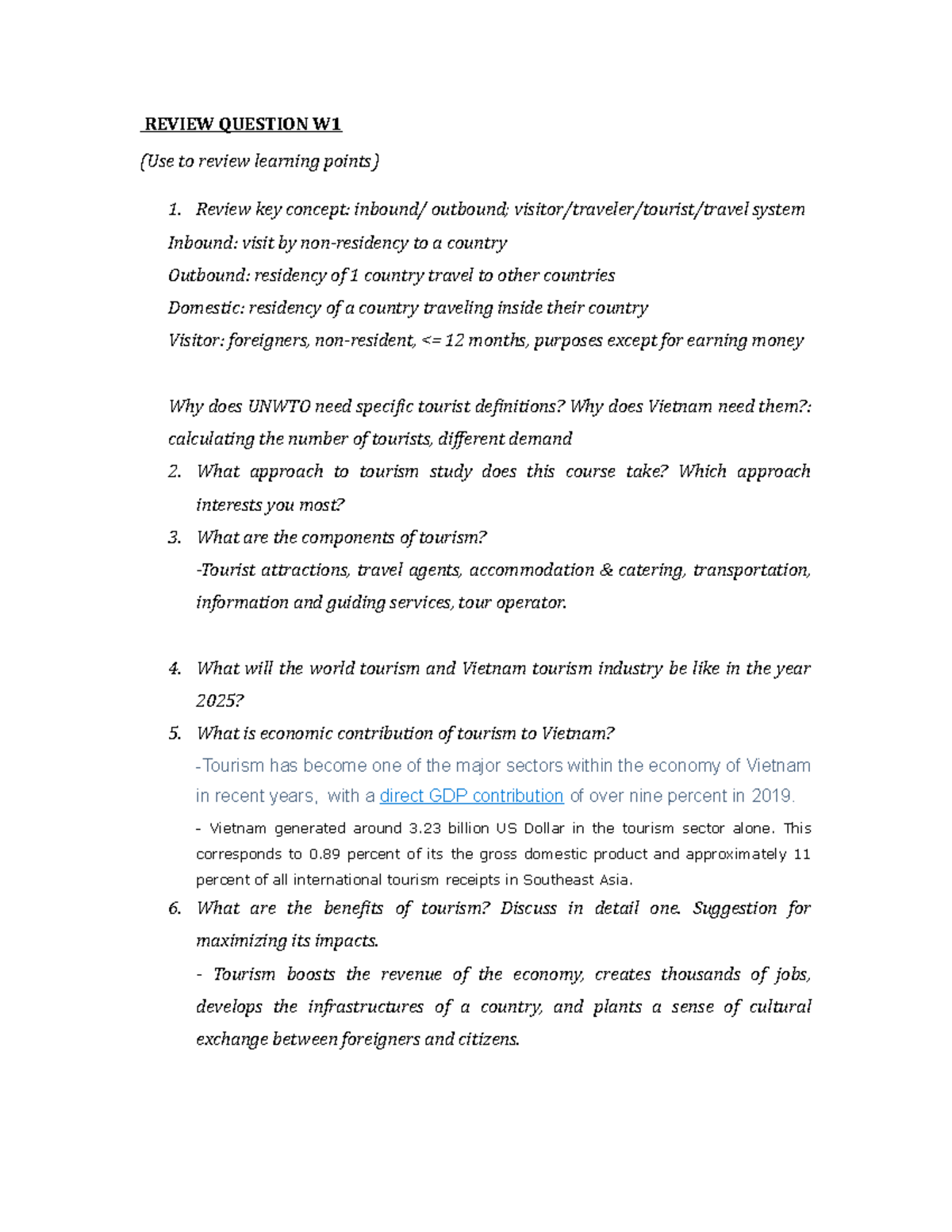 Review question 1 - Vocab - REVIEW QUESTION W (Use to review learning ...