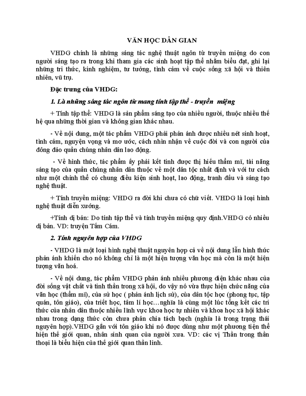 VĂN HỌC DÂN GIAN - Văn học dân gian nói chung - VĂN HỌC DÂN GIAN VHDG ...