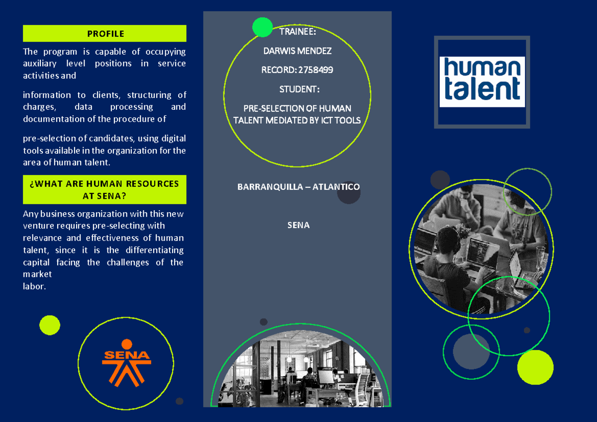Folleto - PROFILE The program is capable of occupying auxiliary level ...