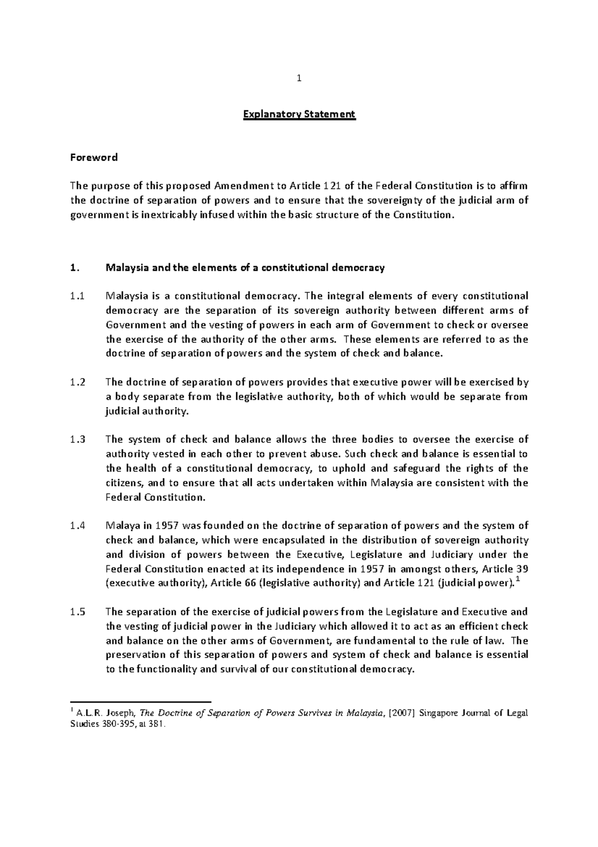 Amendment of art 121 - Malaysian Constitution - UUM - Studocu