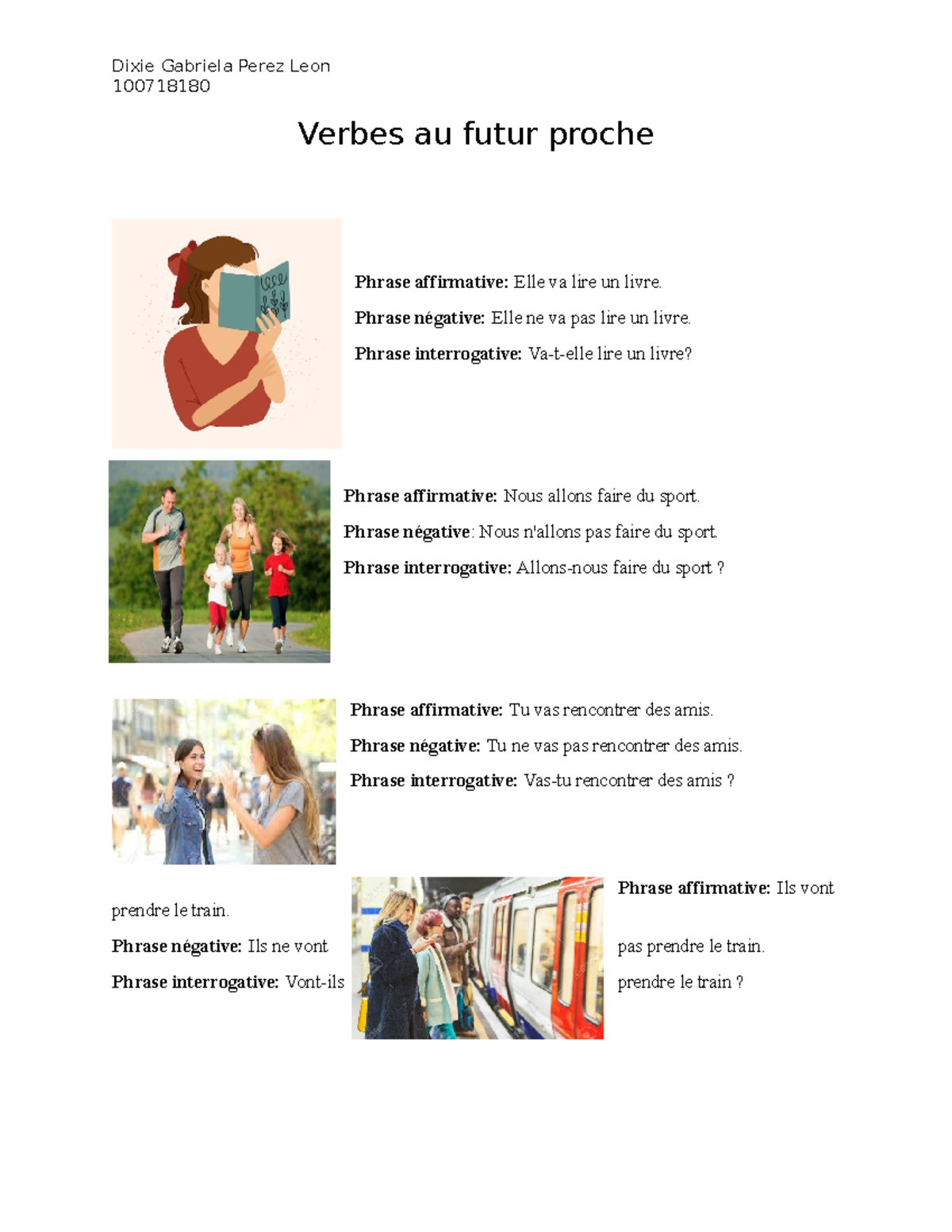 Verbes au futur proche - Practica de frances elemental - Dixie Gabriela ...