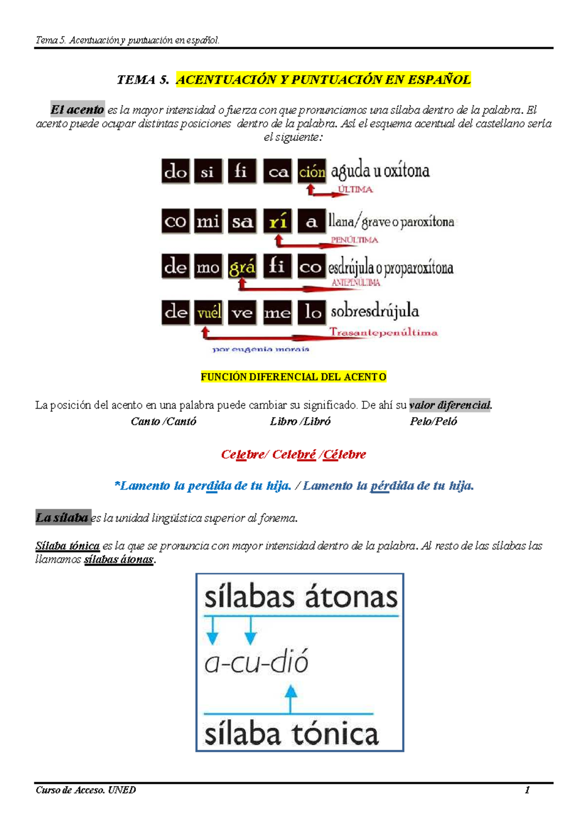 TEMA 5 Acentuacion Y Puntuacion EN Espanol - - Studocu