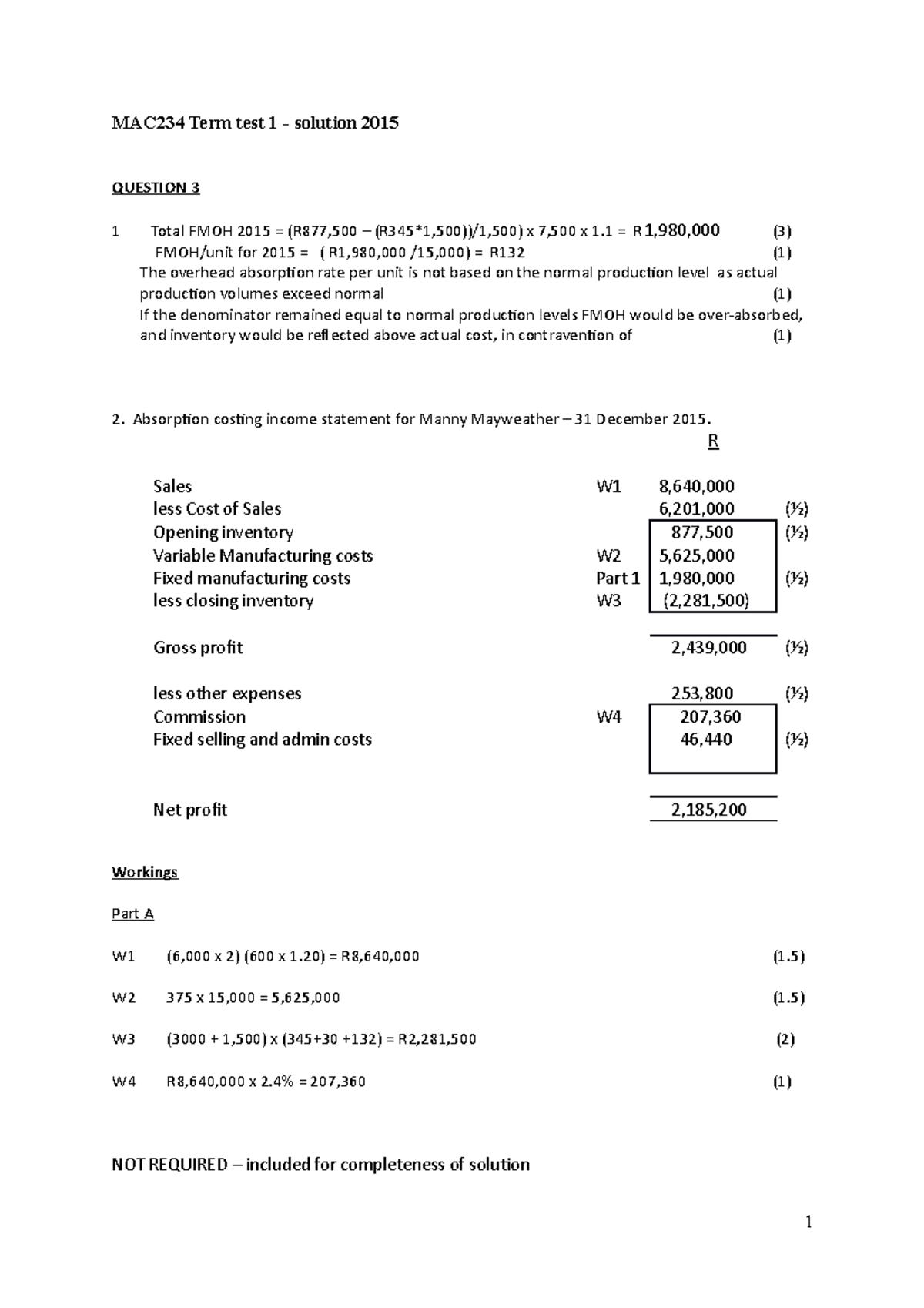 MAC 234 Module test 1 question 3 solution - MAC234 Term test 1 ...