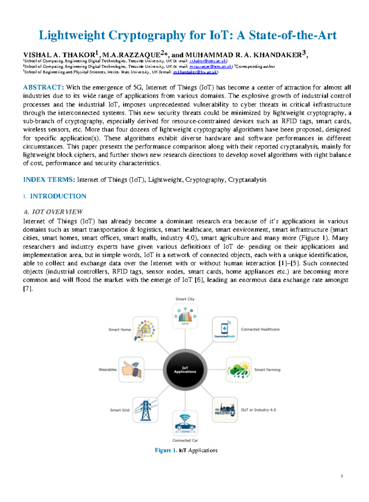 Lightweight Cryptography for Io T A State-of-the-Ar - Lightweight ...