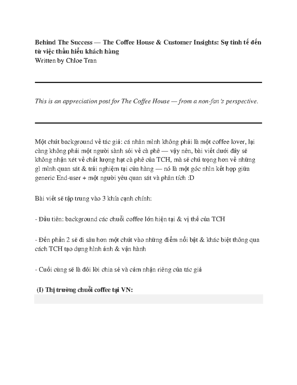 Compulsory reading The Coffee House - Behind The Success — The Coffee ...