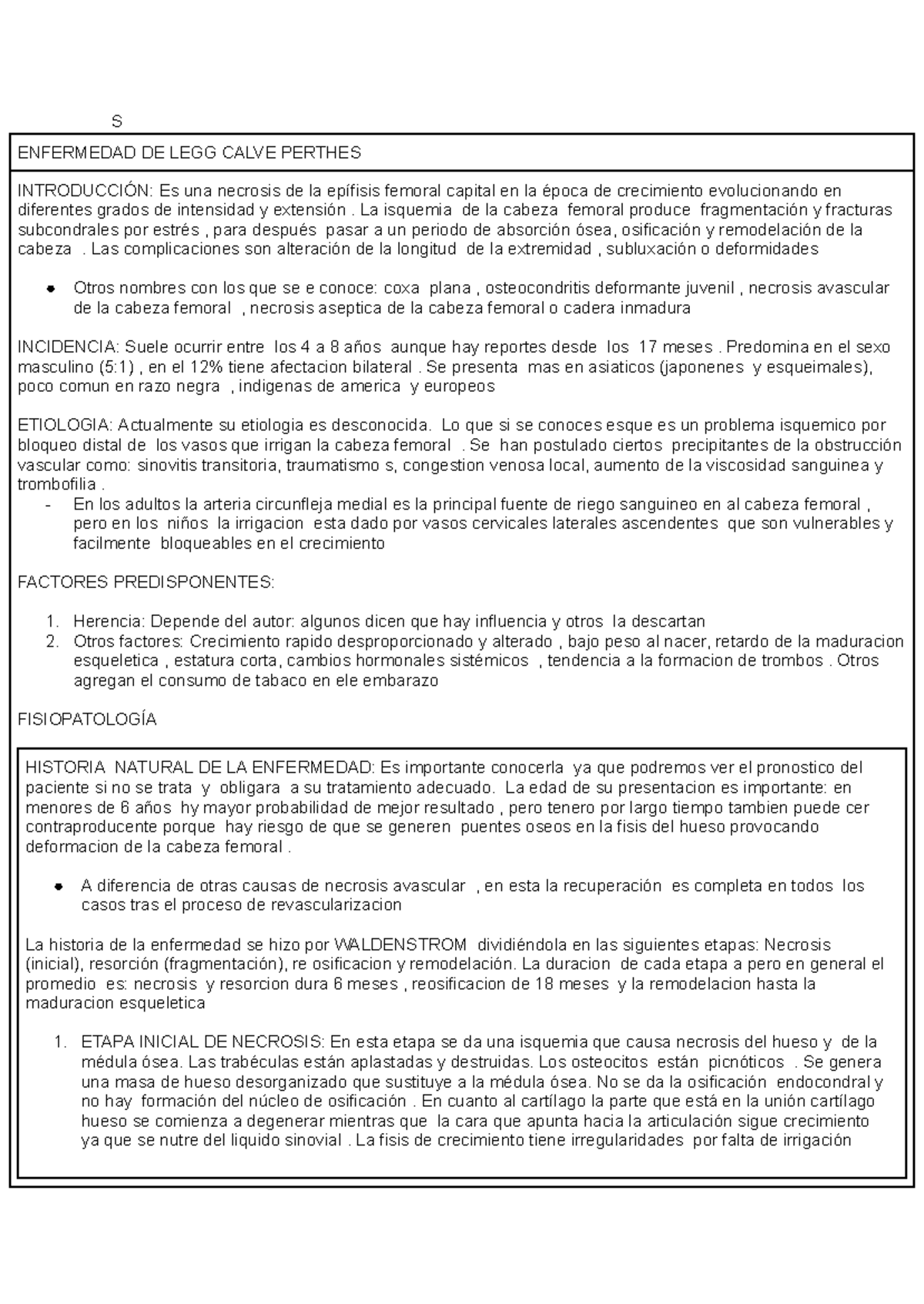 Disbasia resumen - S ENFERMEDAD DE LEGG CALVE PERTHES INTRODUCCIÓN: Es ...