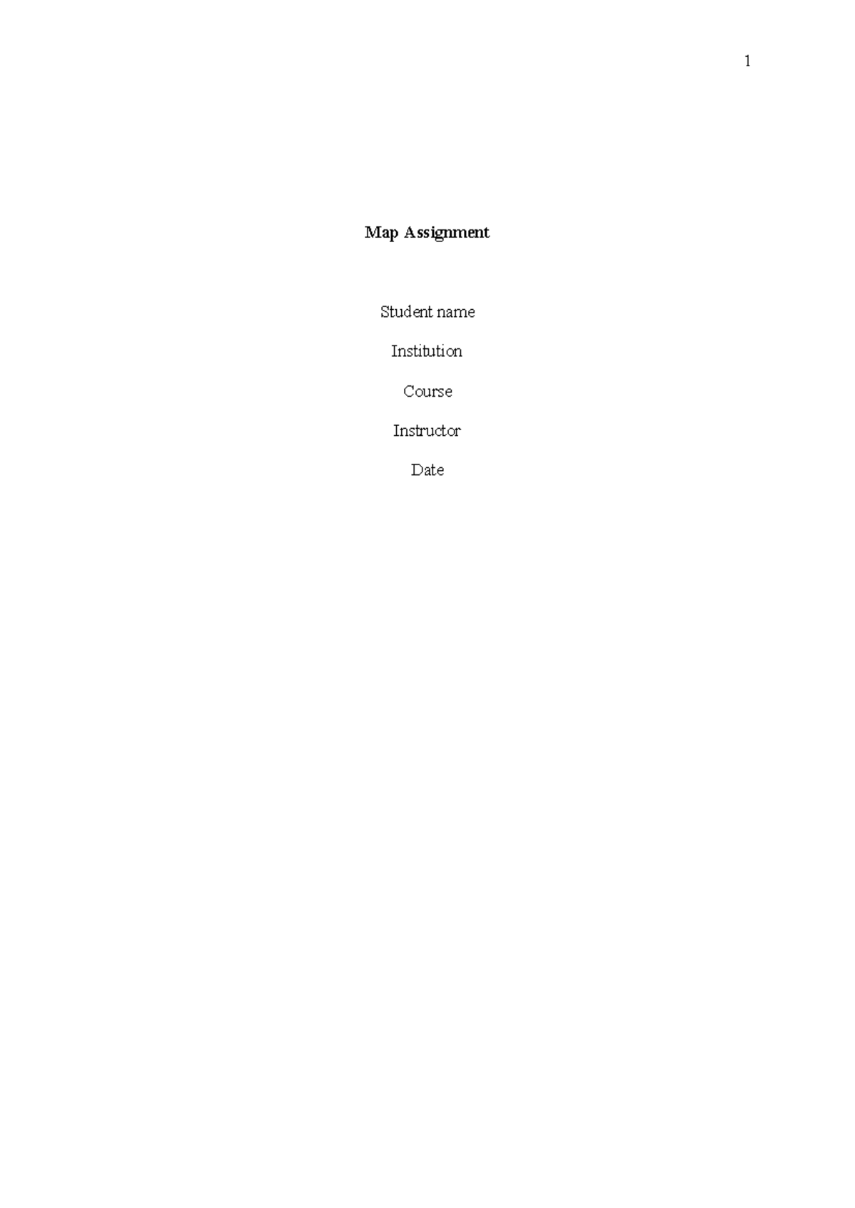 Map Assignment - Mapping - Map Assignment Student name Institution ...