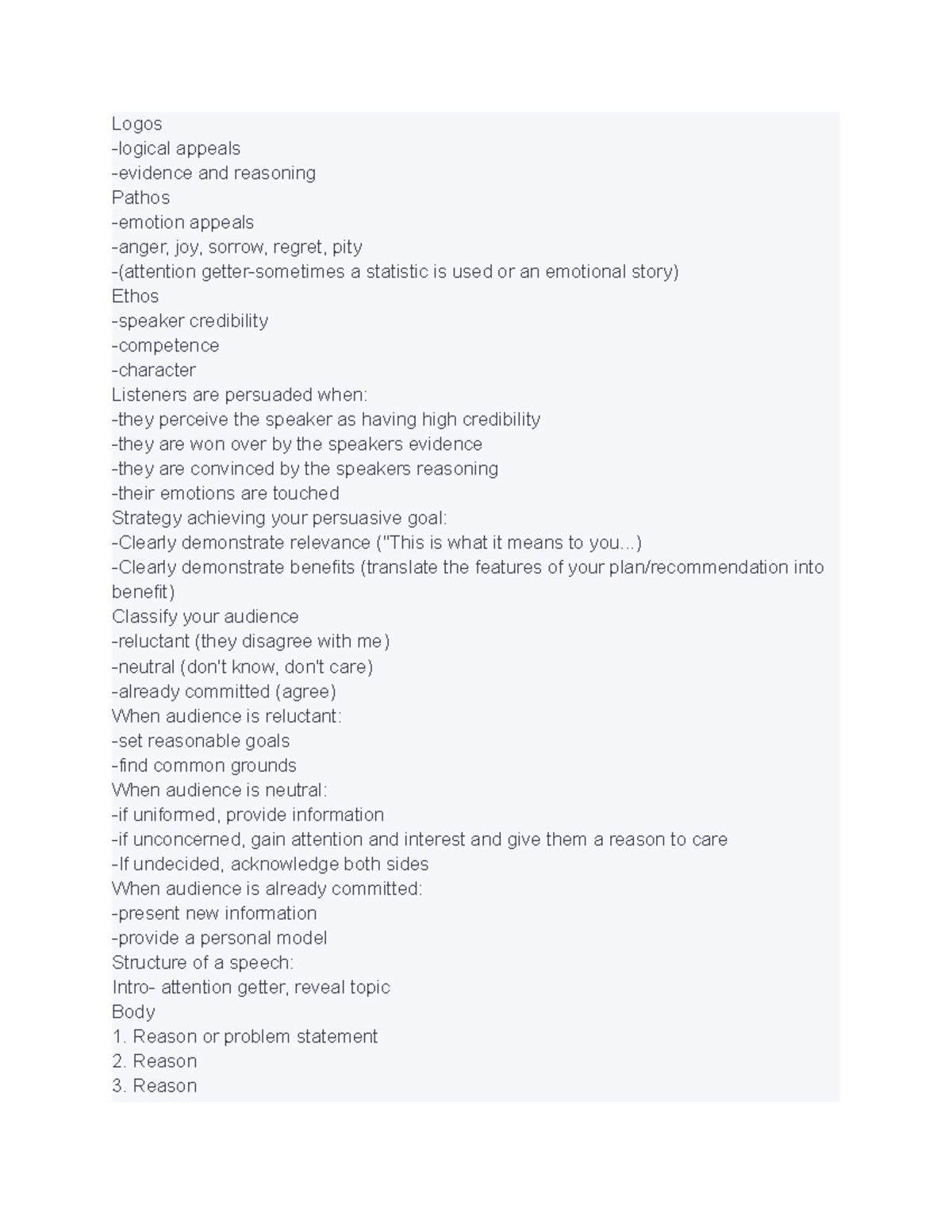 Lecture notes coms, professor alban - Logos -logical appeals -evidence ...