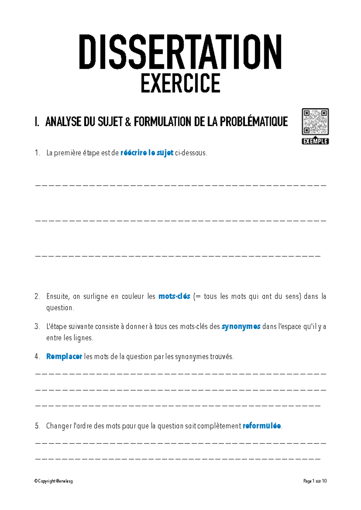 Guide Dissertation - commentairecompose.fr - DISSERTATION EXERCICE I ...