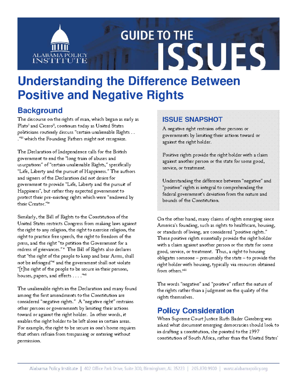 GTI Brief Positive Negative Rights 1 1 - Background The discourse on ...