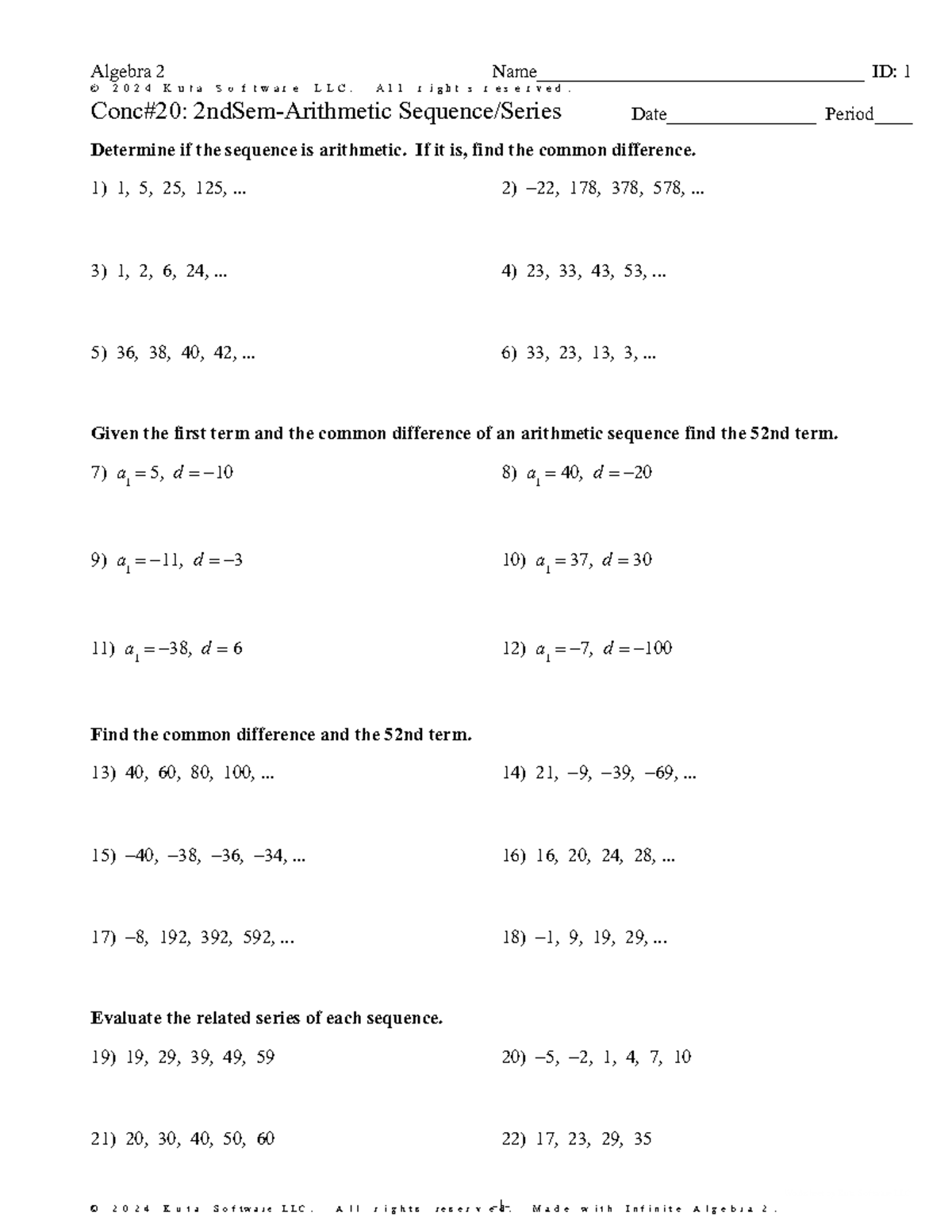 Conc#20 (2nd Sem- Arithmetic Sequ&Series)ans - ©N u 2 O 0 N 2 _ 4 Q ...