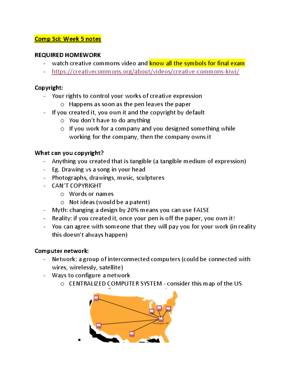 Comp Sci week 5 notes copy - Comp Sci: Week 5 notes REQUIRED HOMEWORK ...