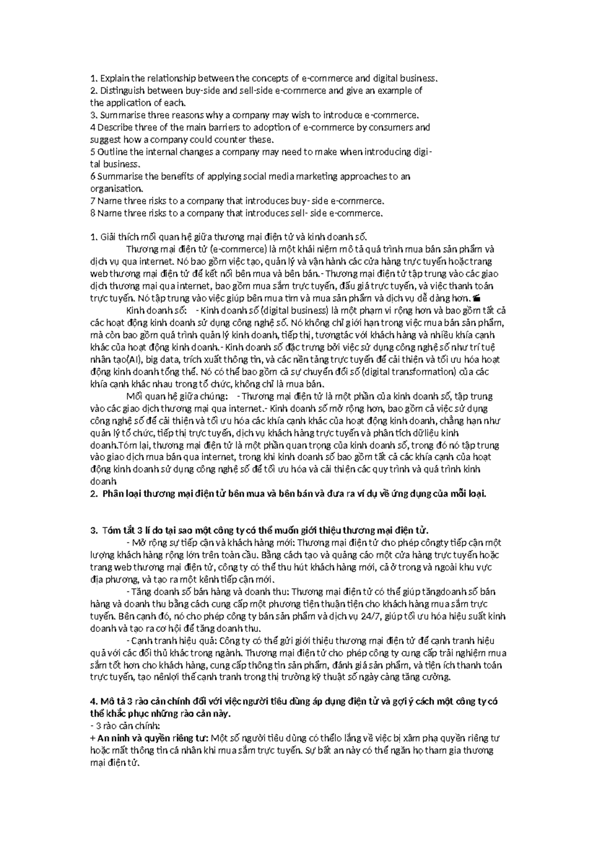 Chiến lược TMDT - Chiến lược TMDT - Explain the relationship between ...