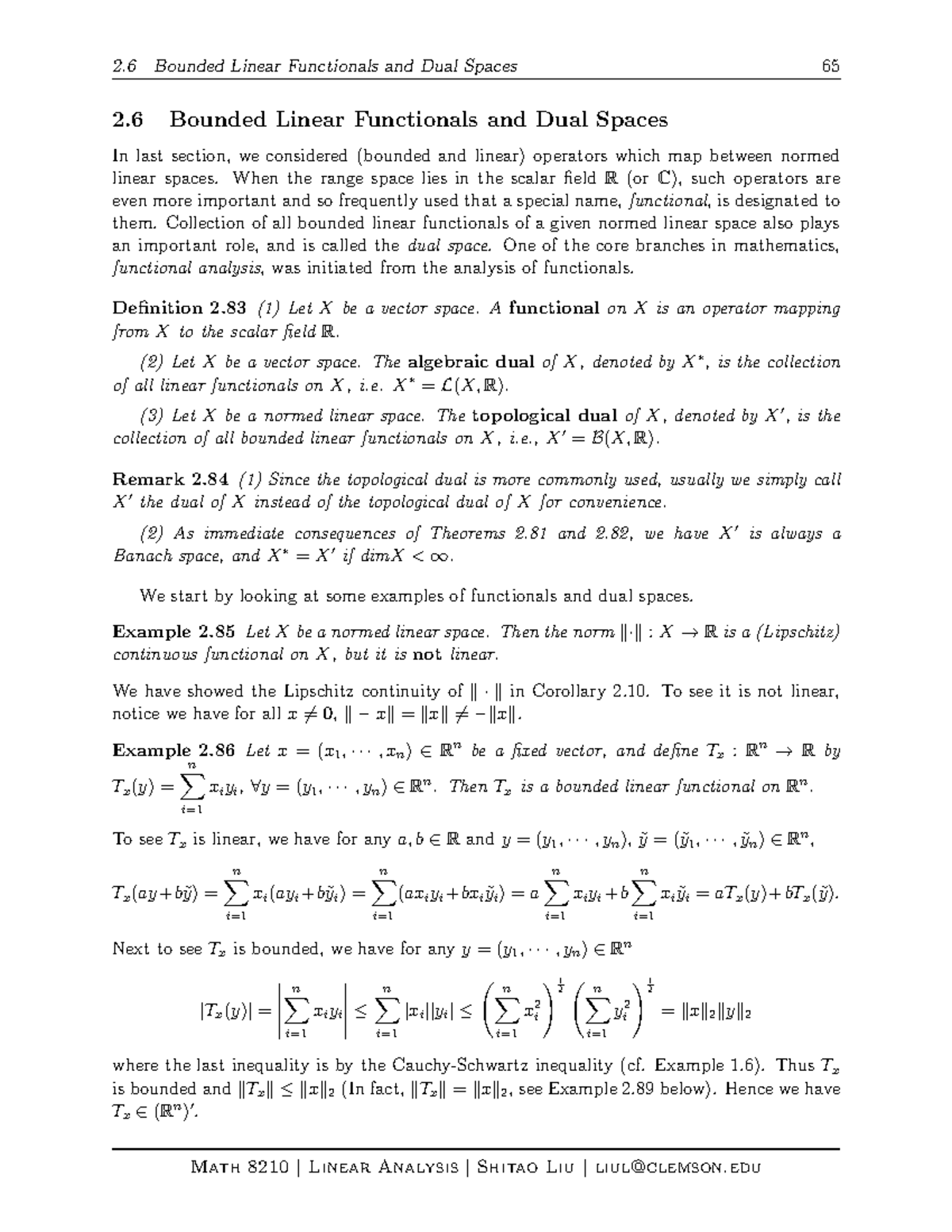 Section 2 6 Math8210 Lecture Notes 2 Bounded Linear Functionals And Dual Spaces In Last